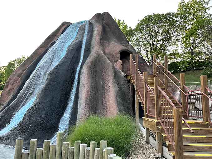This volcano isn't just for show; it's a legitimate obstacle that makes your putting skills suddenly feel inadequate.