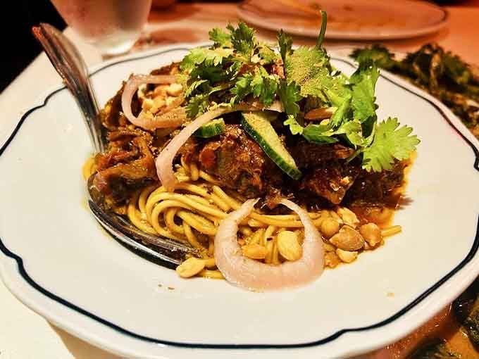 The Spicy Sichuan Noodle arrives looking like edible art, with tender beef cheek that'll make you forget every noodle dish before it.