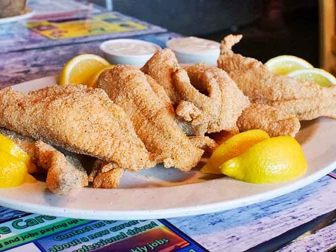 Golden, crispy catfish fillets that prove Missouri knows Southern cooking just as well as any state below the Mason-Dixon line.