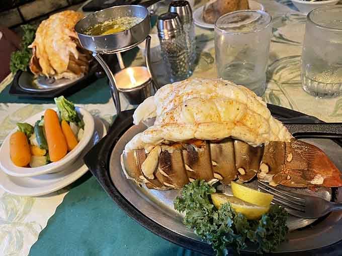 Behold the lobster tail in all its buttery glory, proving northern Wisconsin does surf spectacularly well with turf.