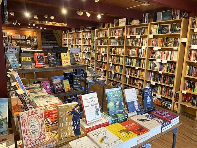 Floor-to-ceiling shelves showcase thoughtfully curated selections that make browsing feel like a treasure hunt.