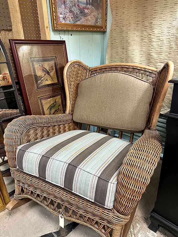 This wicker beauty has survived decades looking this good, which is more than most of us can say.