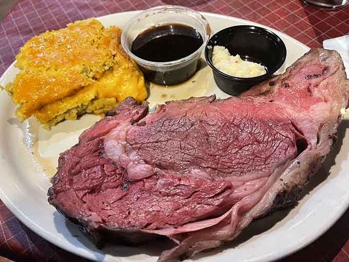 That gorgeous pink center and perfectly crusted exterior is what happens when prime rib reaches its full potential.