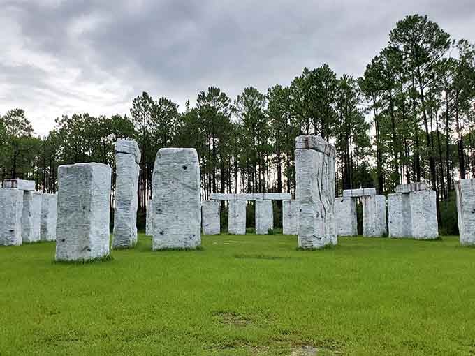 Alabama's answer to Stonehenge rises from the pines, proving that quirky roadside attractions never go out of style.