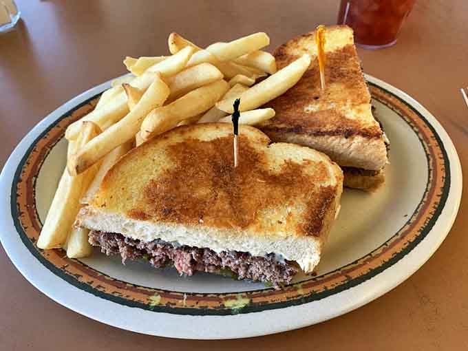 The Brian Burger: pastrami and ortega chiles on a burger, because someone understood the assignment perfectly.
