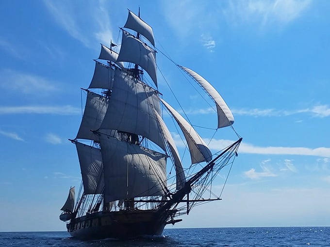 The Niagara under full sail looks like it sailed straight out of a history book and into your vacation photos.