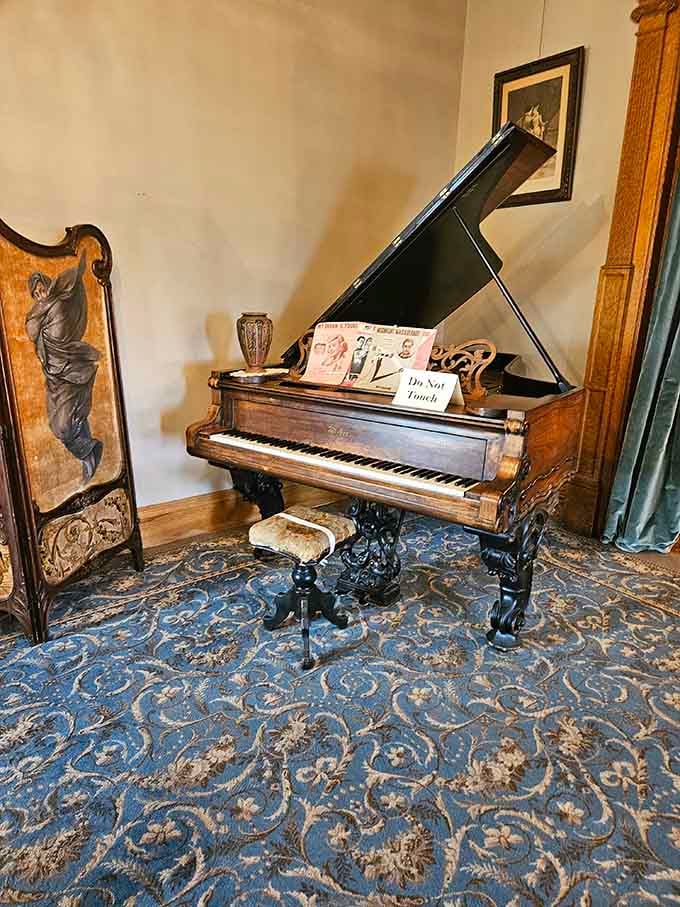 Even the piano looks fancy enough to require its own butler and possibly a background check.