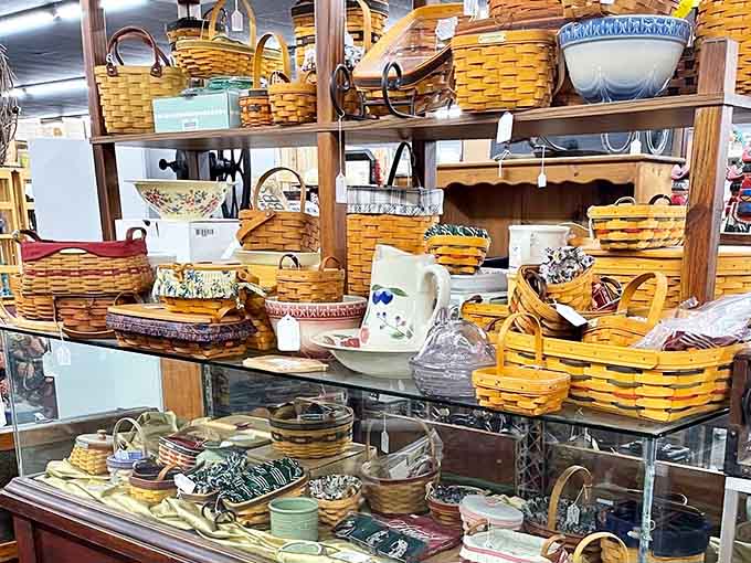 Longaberger baskets stacked like edible memories from every church potluck you've ever attended.