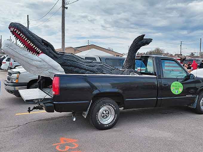 Someone's selling an inflatable sea creature that's either terrifying or hilarious, depending on your sense of pool party decor.