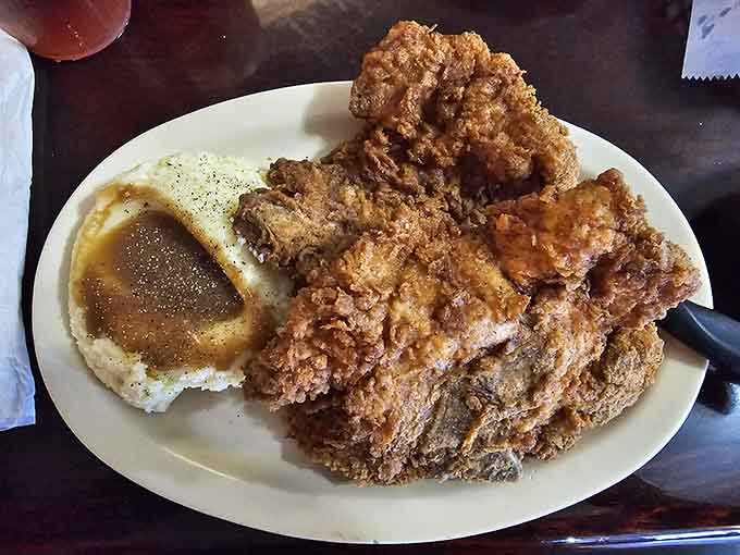 Pork chops this golden and crispy could make a vegetarian reconsider their entire life philosophy, and nobody would blame them.