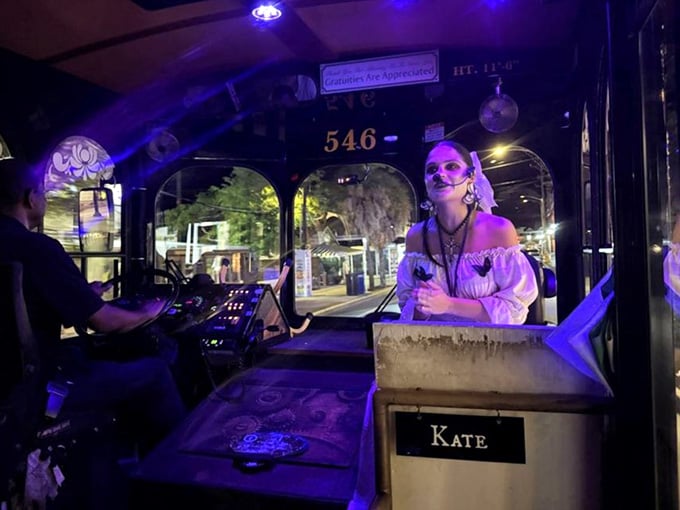 Meet Kate, your guide who takes "dressed to kill" to a whole new level of commitment and theatrical flair.