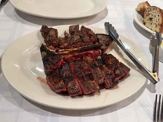 Behold the Porterhouse in all its glory, charred perfection meeting tender pink center in beautiful harmony.