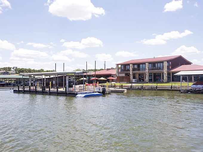 Lake Granbury's marina offers the kind of waterfront views that make boat ownership seem almost reasonable.