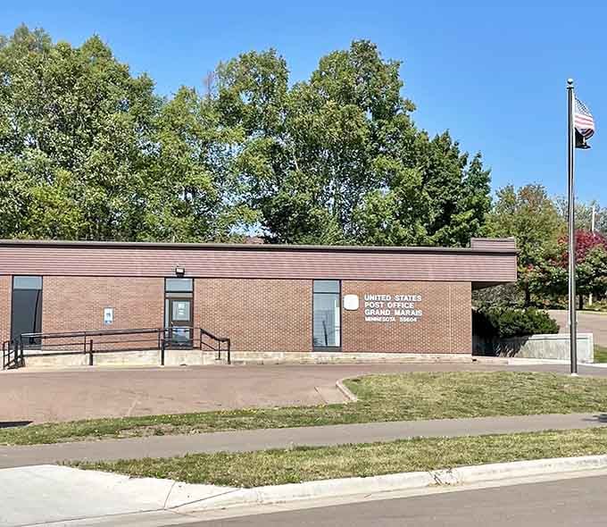Even the post office looks picture-perfect here, proving Grand Marais takes civic pride to artistic levels.