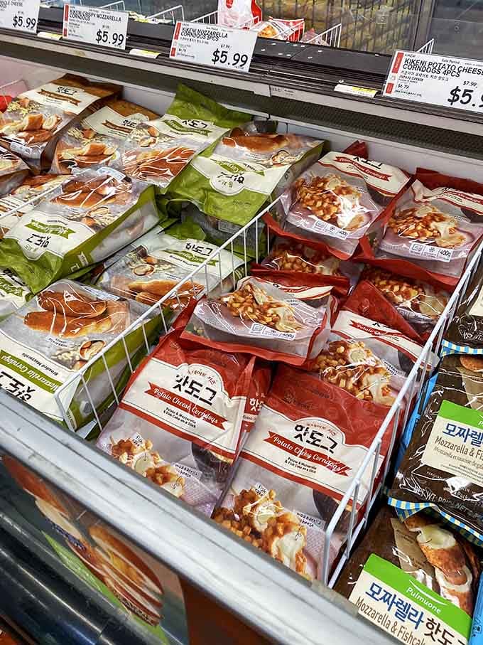 Packaged fish cakes and ready-to-cook delights line up like edible souvenirs from Seoul's bustling markets.