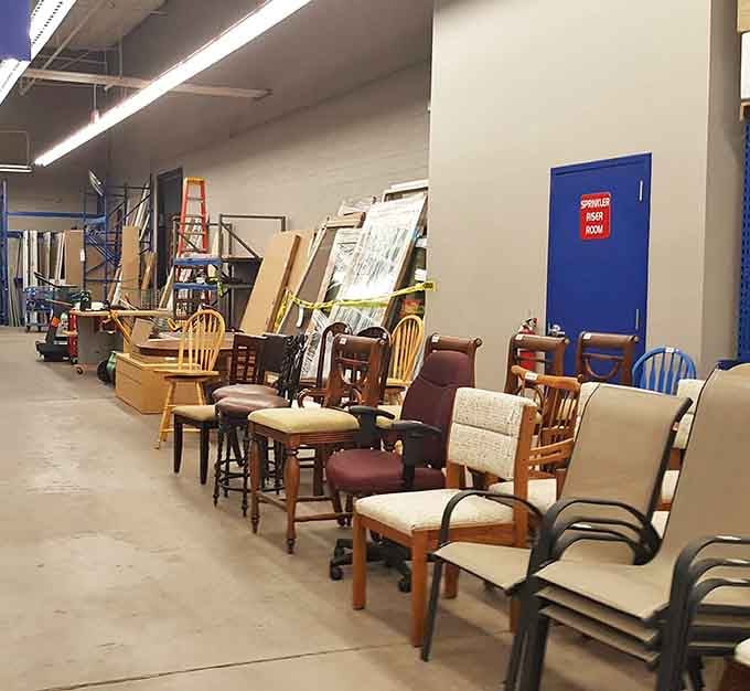 Chairs lined up like eager contestants on a game show, each hoping to find their forever home.