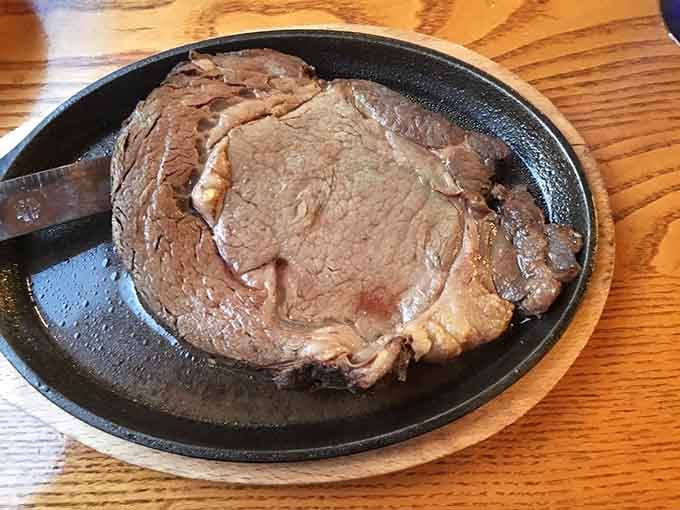 This magnificent slab of prime rib looks like it could feed a small army or one very happy person.