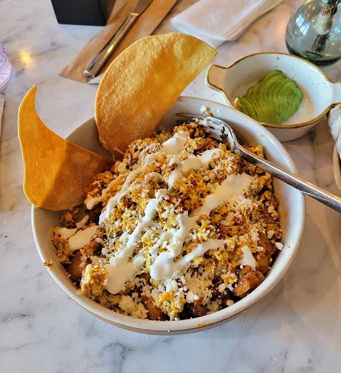 This Fiesta Bowl arrives looking like a sunset exploded over your breakfast in the absolute best way possible.