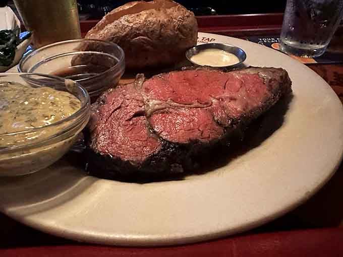 That perfect pink center and crusty exterior is what happens when patience meets fire and skill meets beef.