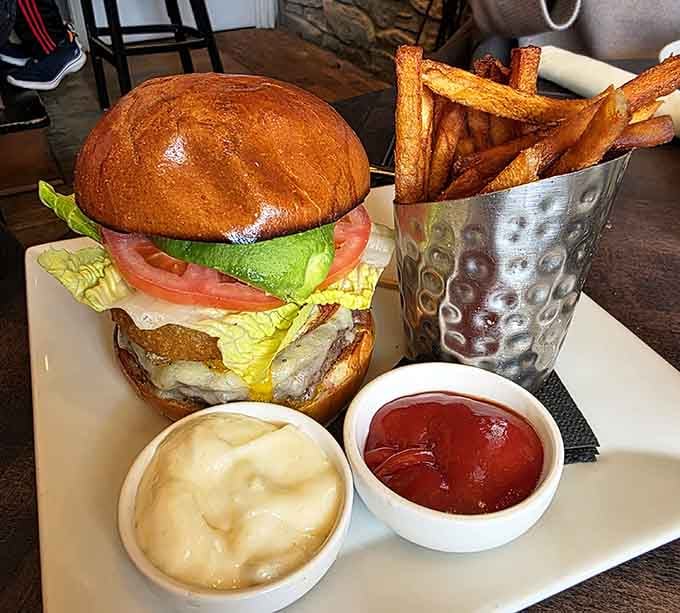 That burger and those fries prove comfort food never goes out of style, no matter the decade.