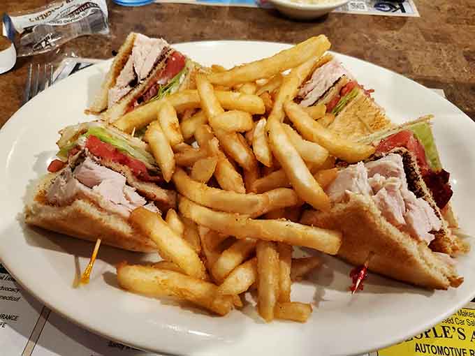 This club sandwich comes with enough fries to share, though you absolutely won't want to do that.