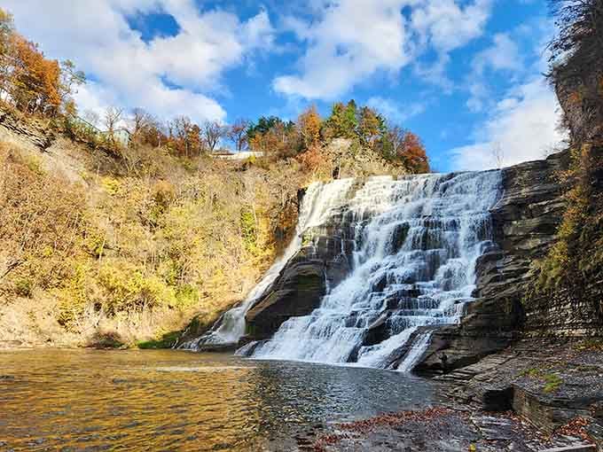 Ithaca Falls cascades with the kind of raw power that makes you understand why people moved here before air conditioning.