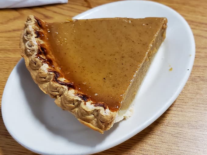 Pumpkin pie with a flaky crust that would make your grandmother nod approvingly from across the table.