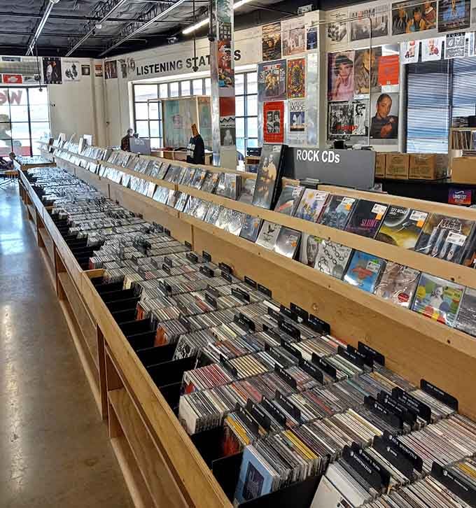 The Rock CDs section alone could keep you busy through lunch, dinner, and possibly breakfast tomorrow.