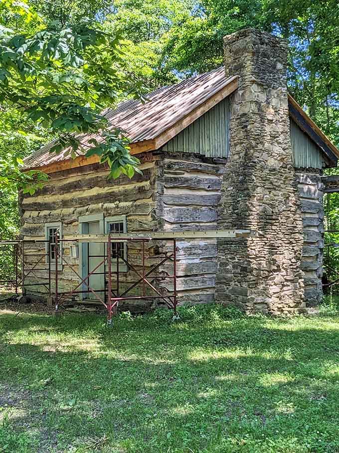 Stone chimneys rising through the trees remind us that central heating wasn't always a given luxury.