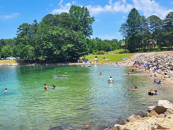 Summer days here mean crystal-clear swimming spots where you can actually see your toes, revolutionary concept really.
