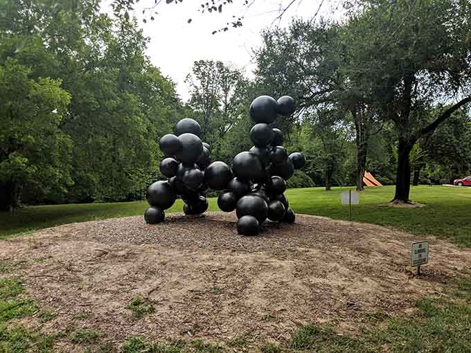 Balloon animals got serious and went to art school, emerging as this whimsical black sculpture masterpiece.