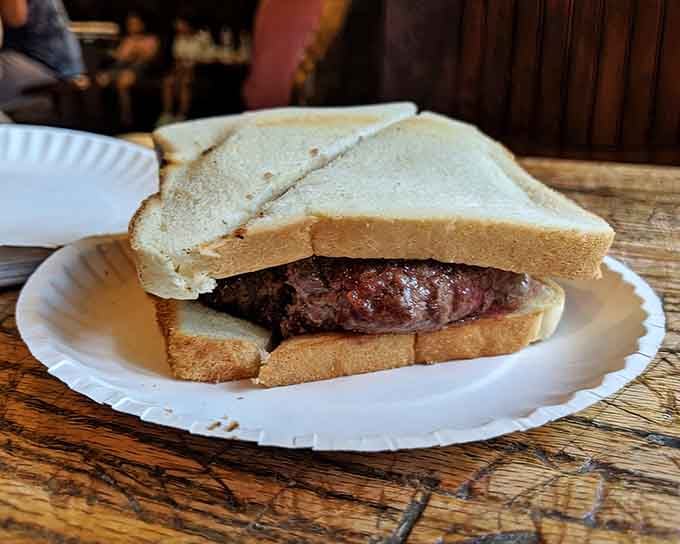 White toast, not a bun, because some traditions are too sacred to mess with, even in 2024.
