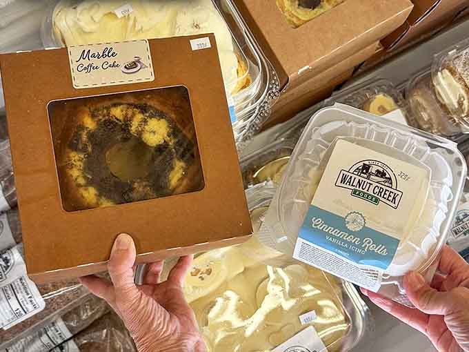 Marble coffee cake and cinnamon rolls that look like they were made by someone's talented grandmother, because honestly, they probably were.