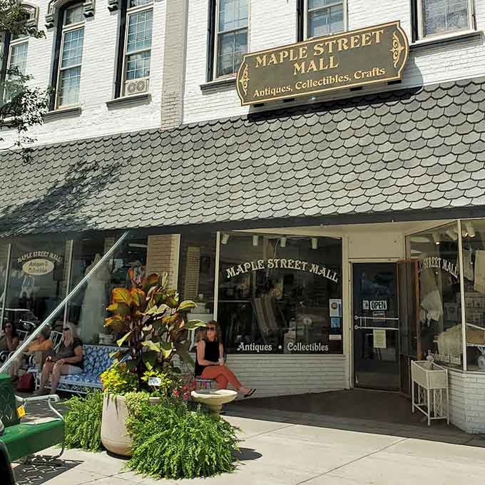 Maple Street Mall: where "just browsing" becomes a three-hour archaeological expedition through American history.