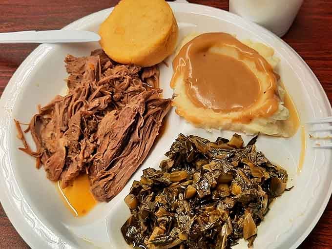 Pot roast so tender it practically surrenders before your fork even arrives at the plate.