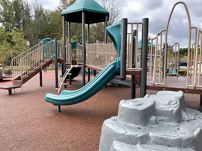 Modern playgrounds where kids can actually be kids, complete with slides that remember what fun means.