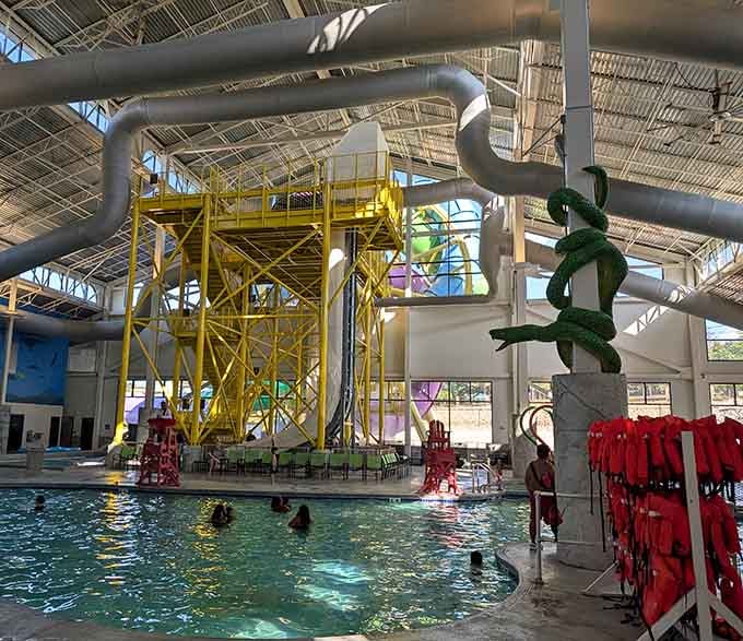 The indoor pool area where climate control means never having to say "it's too cold for swimming" ever again.