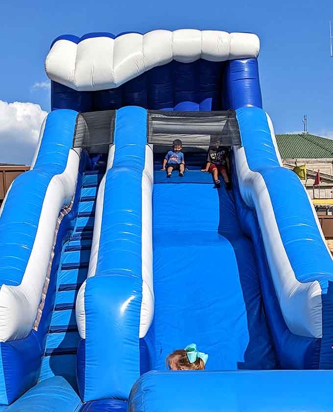 That inflatable slide is taller than your neighbor's fishing stories and twice as much fun for the little ones.