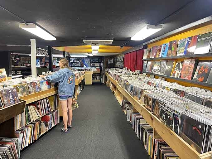 Lost in the stacks, time stops mattering when you're hunting for that one album that defined your youth.