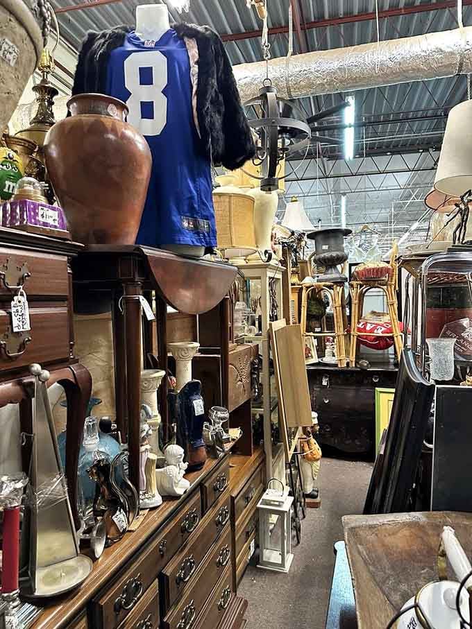 From sports jerseys to ceramic figurines, this booth proves one person's attic is another's goldmine.