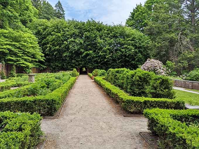 Maudslay State Park's formal gardens offer perfectly manicured hedges that would make even the most particular gardener weep with joy.