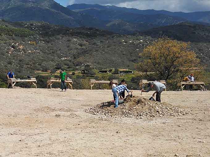 Families hunched over dirt piles together beats staring at phones any day of the week, doesn't it?