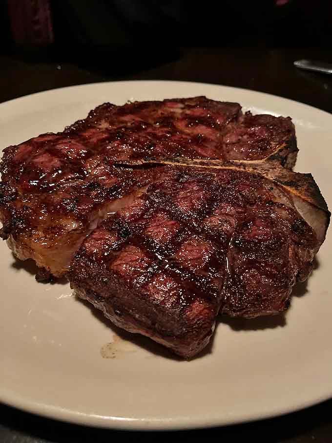 The porterhouse delivers two steaks in one, like getting both Beatles on the same track, pure perfection.