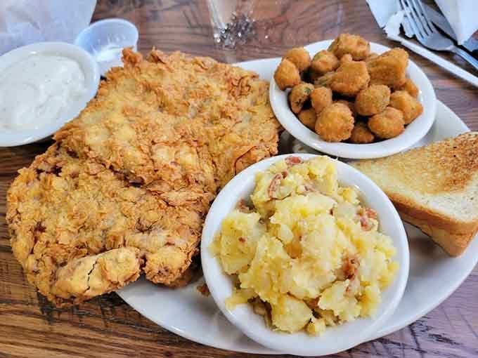 Golden, crispy chicken fried steak with all the fixings proves some traditions exist because they're absolutely perfect already.