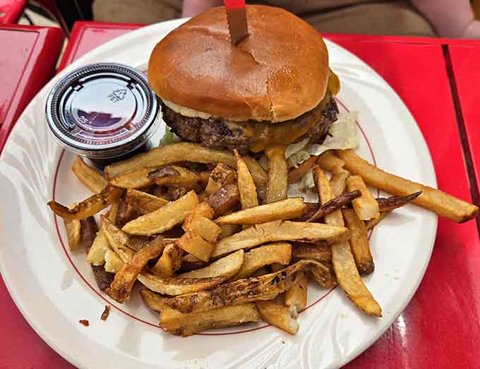A burger and fries so generously portioned, your diet can wait until tomorrow (or maybe next week).