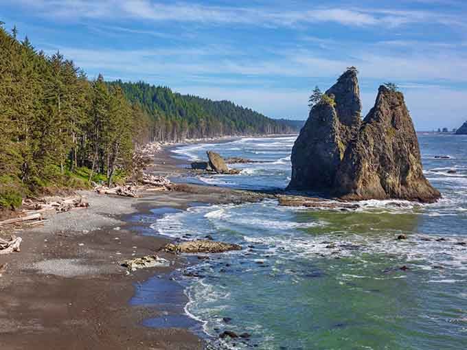 Rialto Beach proves that Washington's coast doesn't do anything halfway, especially drama and natural beauty.