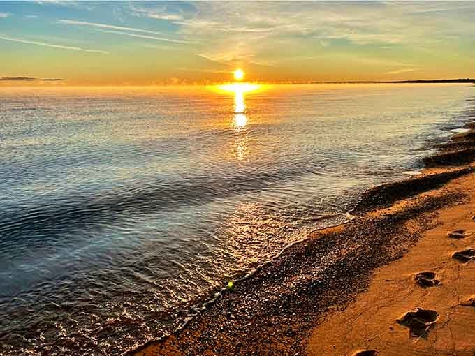 Sunsets here paint the sky in colors that make you forget you're not on an ocean.