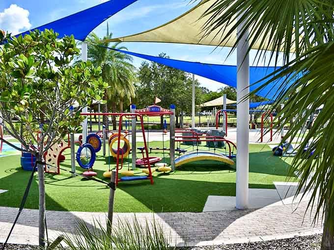 Tiny adventurers navigate this colorful obstacle course like they're training for the greatest show on earth, minus the lions.