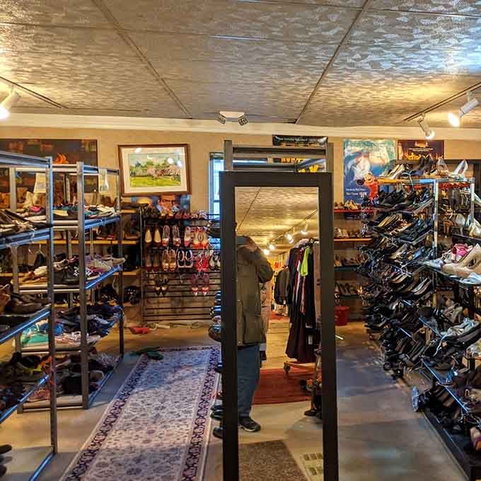 Shoe lovers, meet your happy place: rows of footwear possibilities organized better than most department stores.