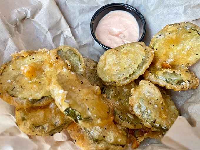 Golden fried pickles that'll make you forget you ever claimed to dislike pickles in the first place.